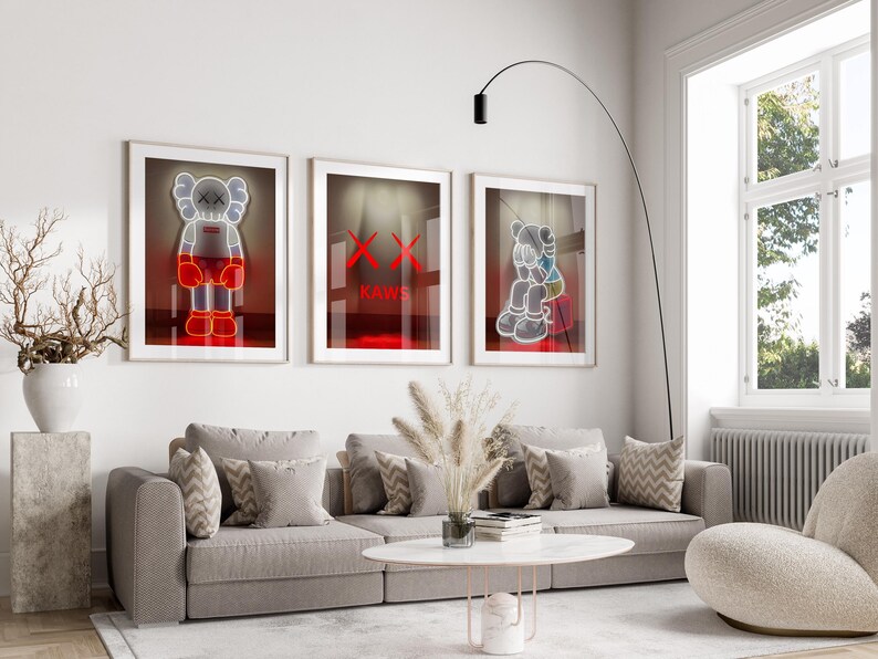 Hypebeast Kaws Poster Set of 3,printable Kaws Graffiti Print, Hypebeast ...