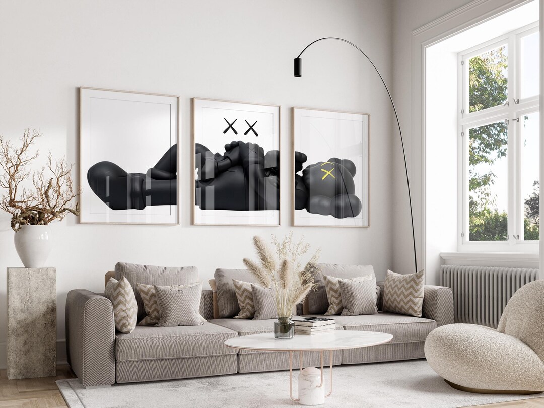KAWS Poster Set of 3: Hypebeast Wall Art and Minimalist Graffiti Decor ...