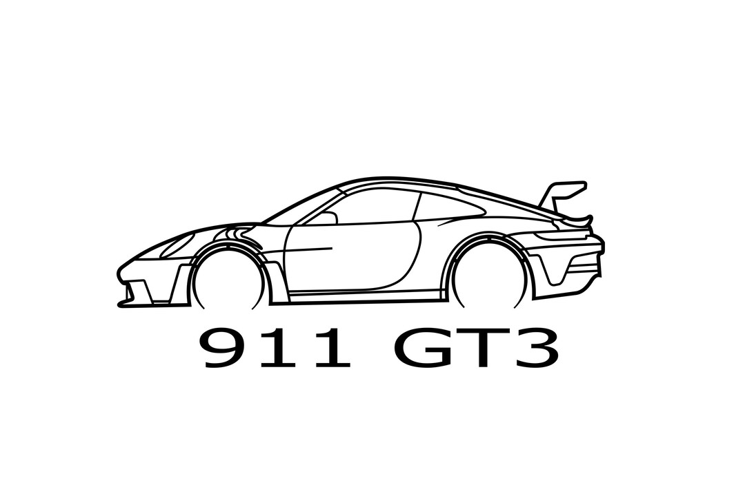 Porsche 911 GT3 Silhouette Laser Cut File/ Cdr Stl Cnc SVG DXF Ai PDF ...