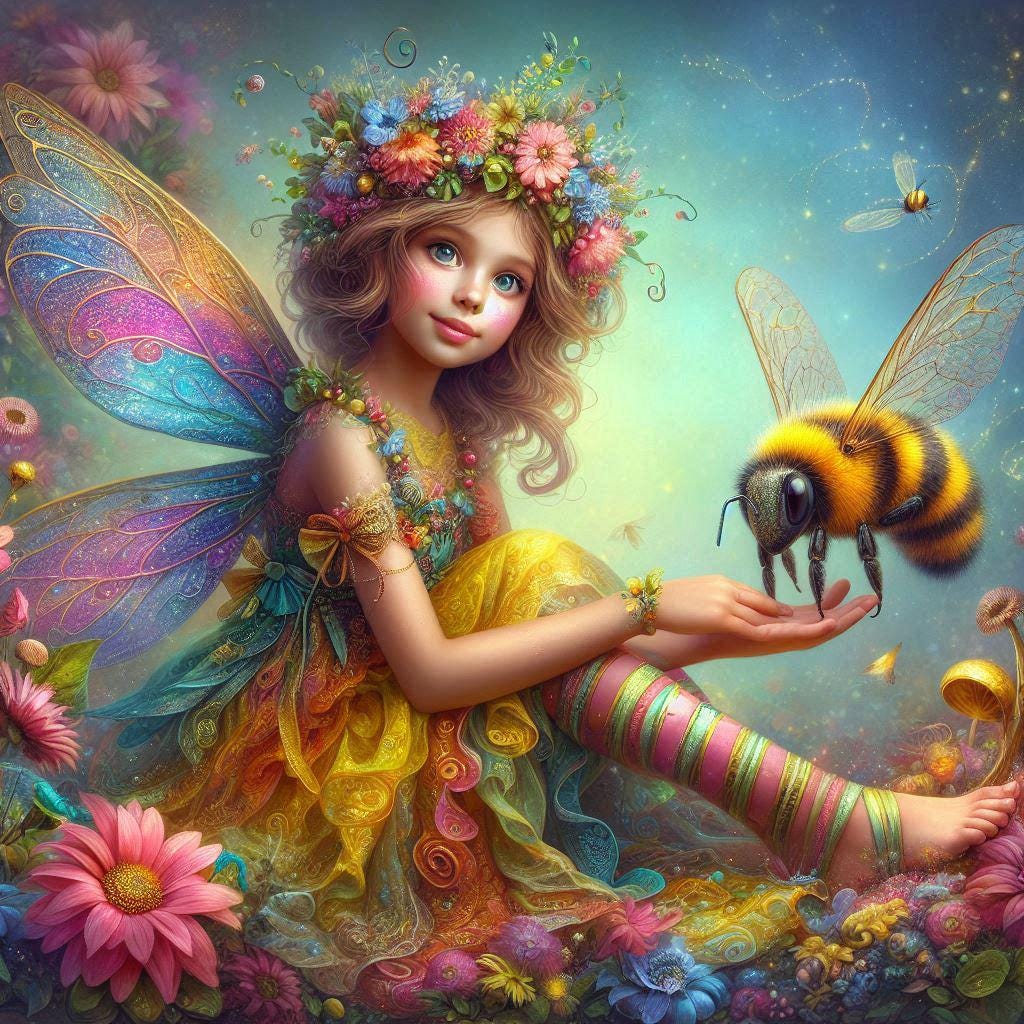 Fairy and a Bee Clipart Bundle, Clipart, PNG, Fairy Clipart, Bee ...