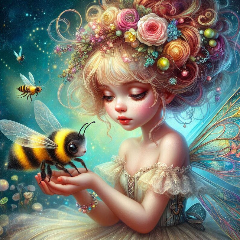 Fairy and a Bee Clipart Bundle, Clipart, PNG, Fairy Clipart, Bee ...