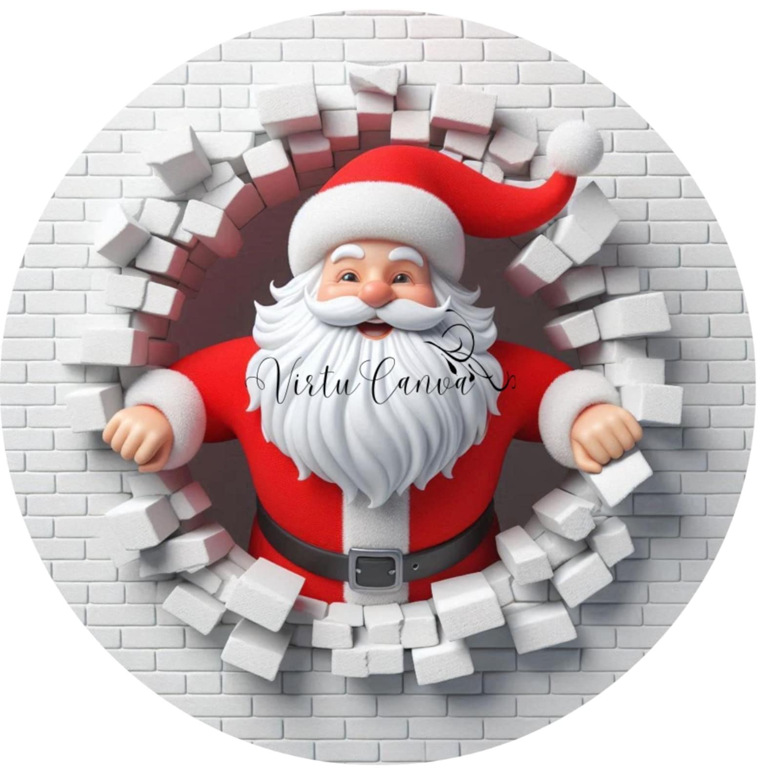 3D Busted Wall Christmas Images, Bundle 18, Christmas Watercolour, Xmas ...