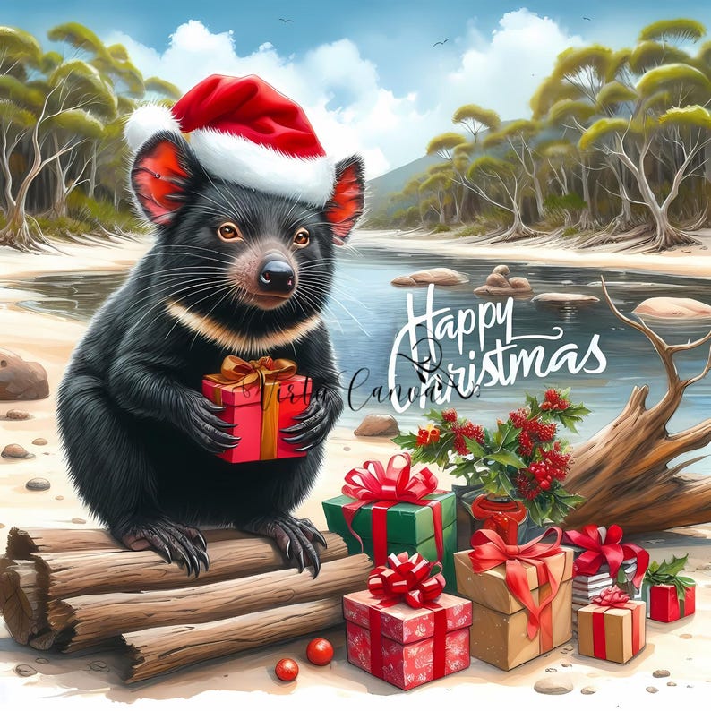 Australian Christmas Clipart, Bundle 17, Aussie PNG, Aussie Watercolour ...