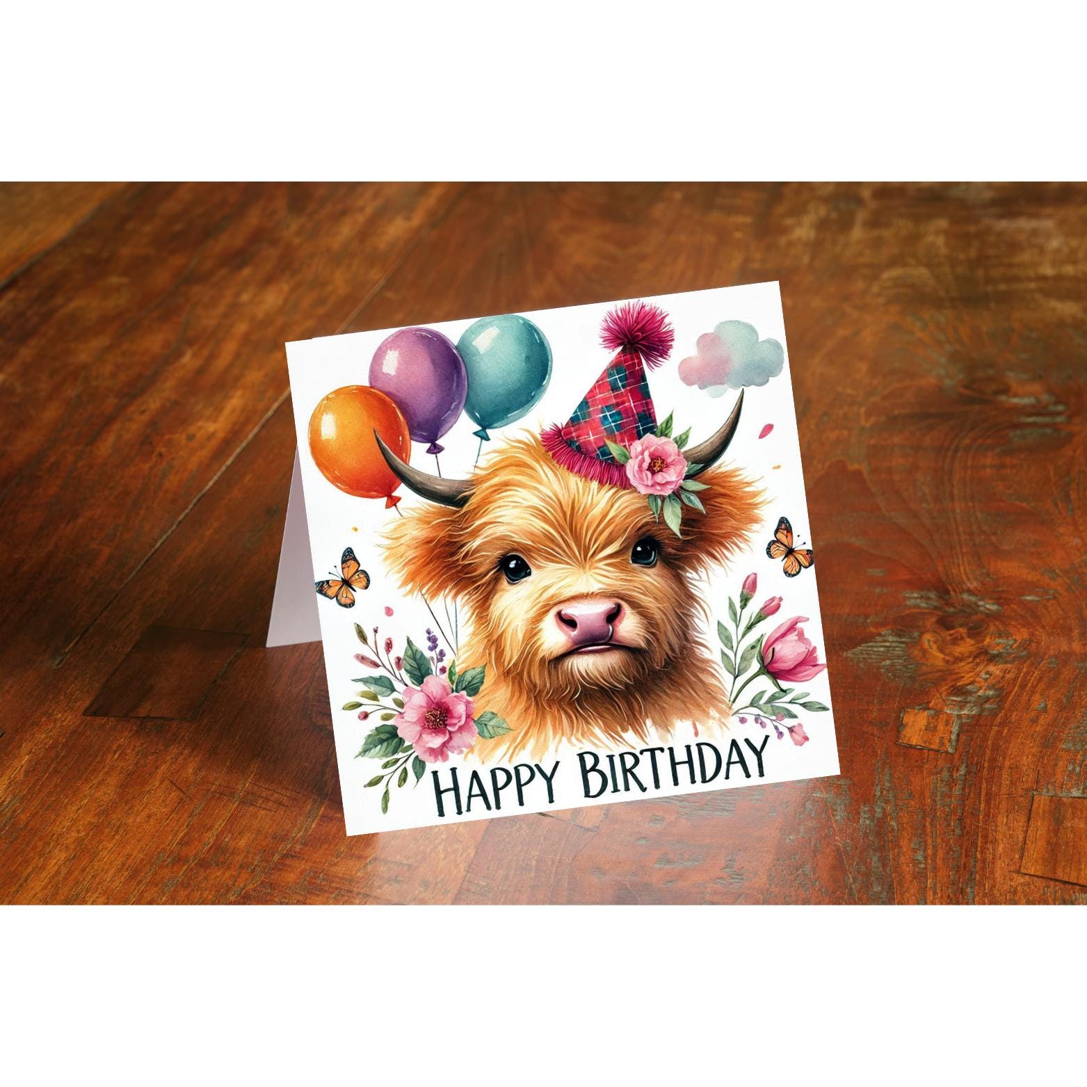 Highland Cow Happy Birthday Images, Bundle 16, Birthday PNG, Highland ...