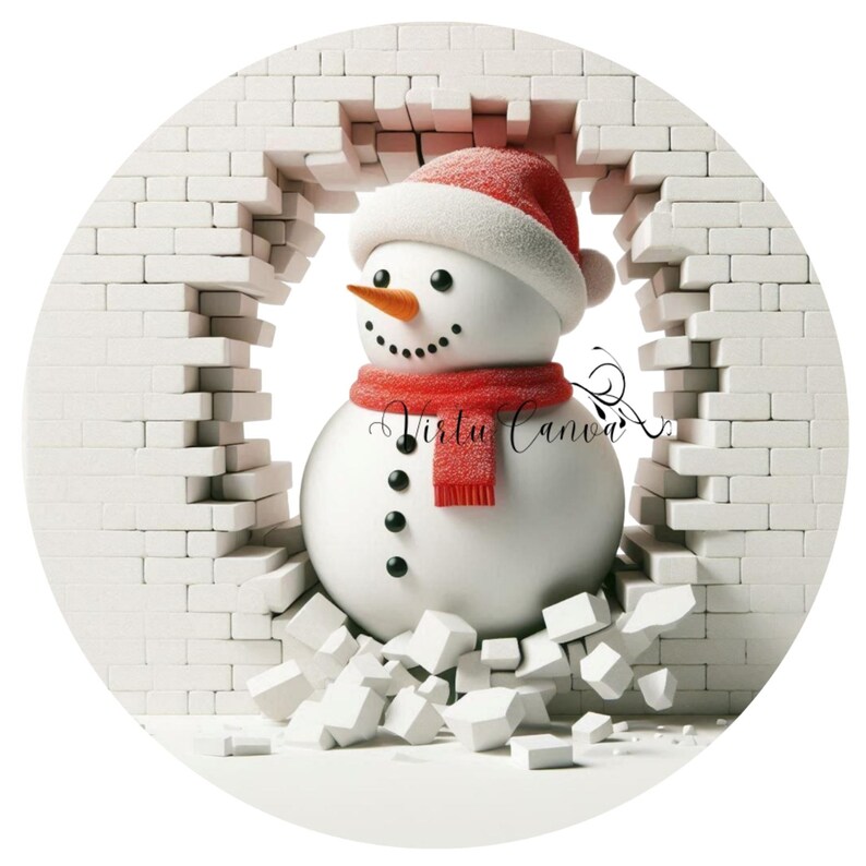 3D Busted Wall Christmas Images, Bundle 18, Christmas Watercolour, Xmas ...