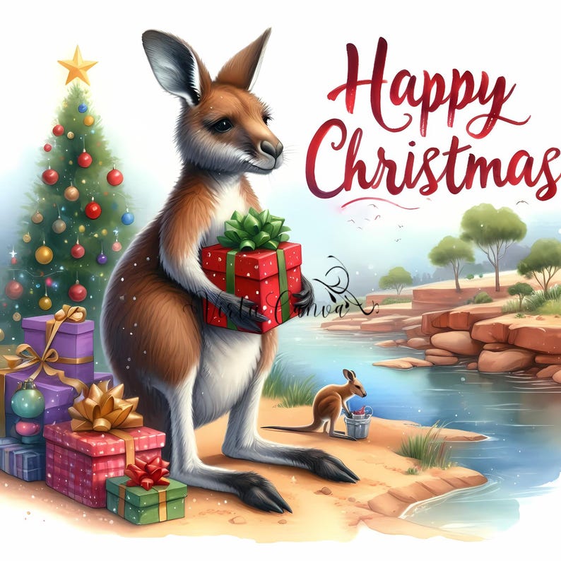 Christmas Australian Clipart, Bundle 17, Aussie PNG, Aussie Xmas ...