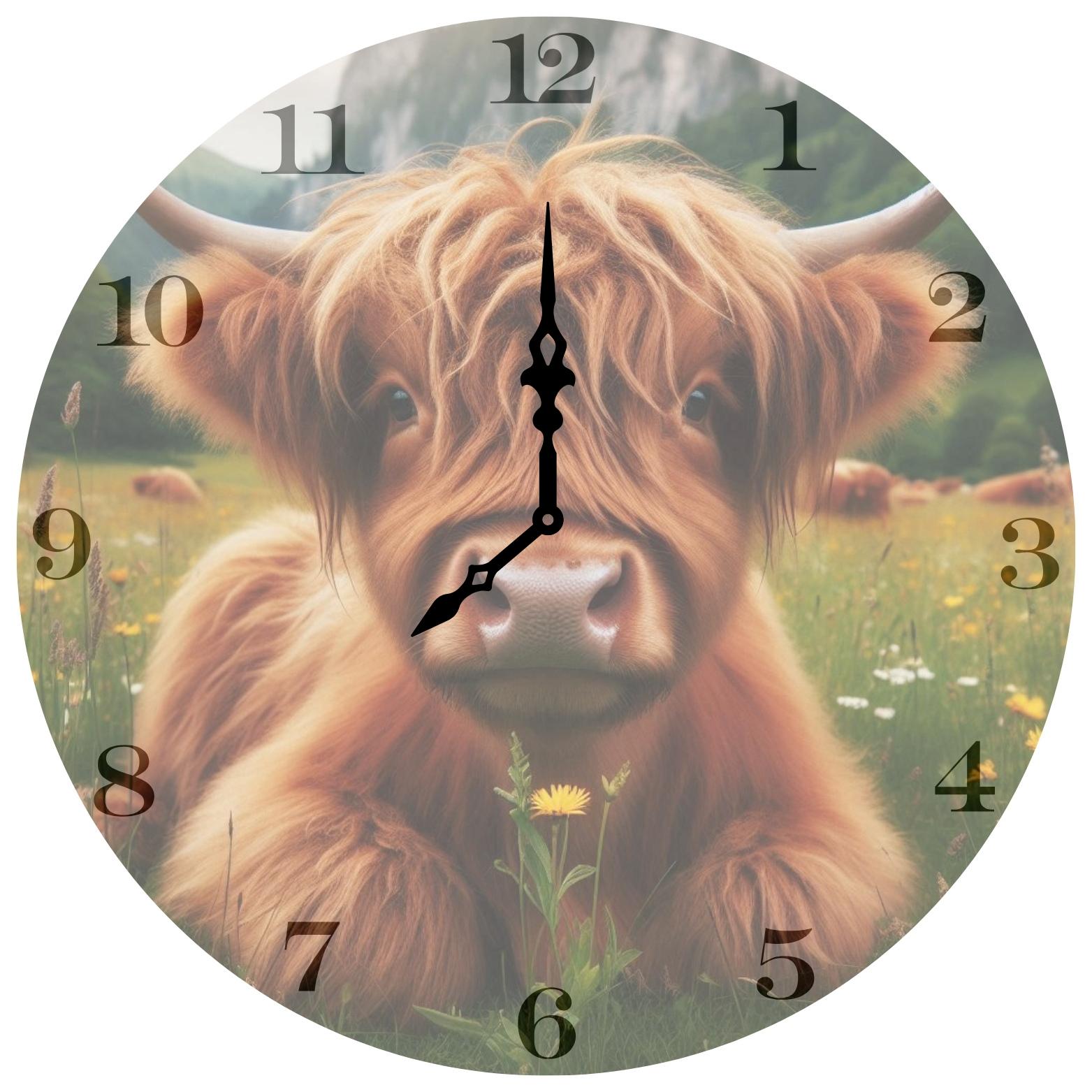 Clock Face Images, Bundle 9, Rooster, Highland Cow and Island PNG ...