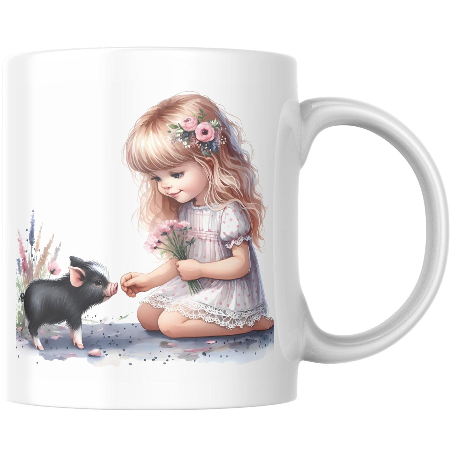 Watercolor Girl and Pig Clipart, 11 PNG Images (digital Download) - Etsy