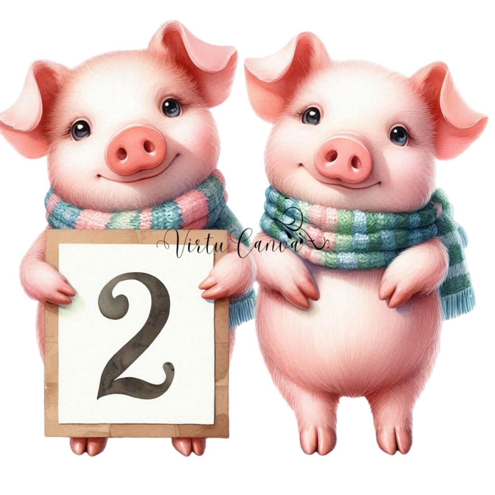 Numbers 1-10 Clipart Bundle, Farm Animals, Clipart, PNG, Number Clipart ...