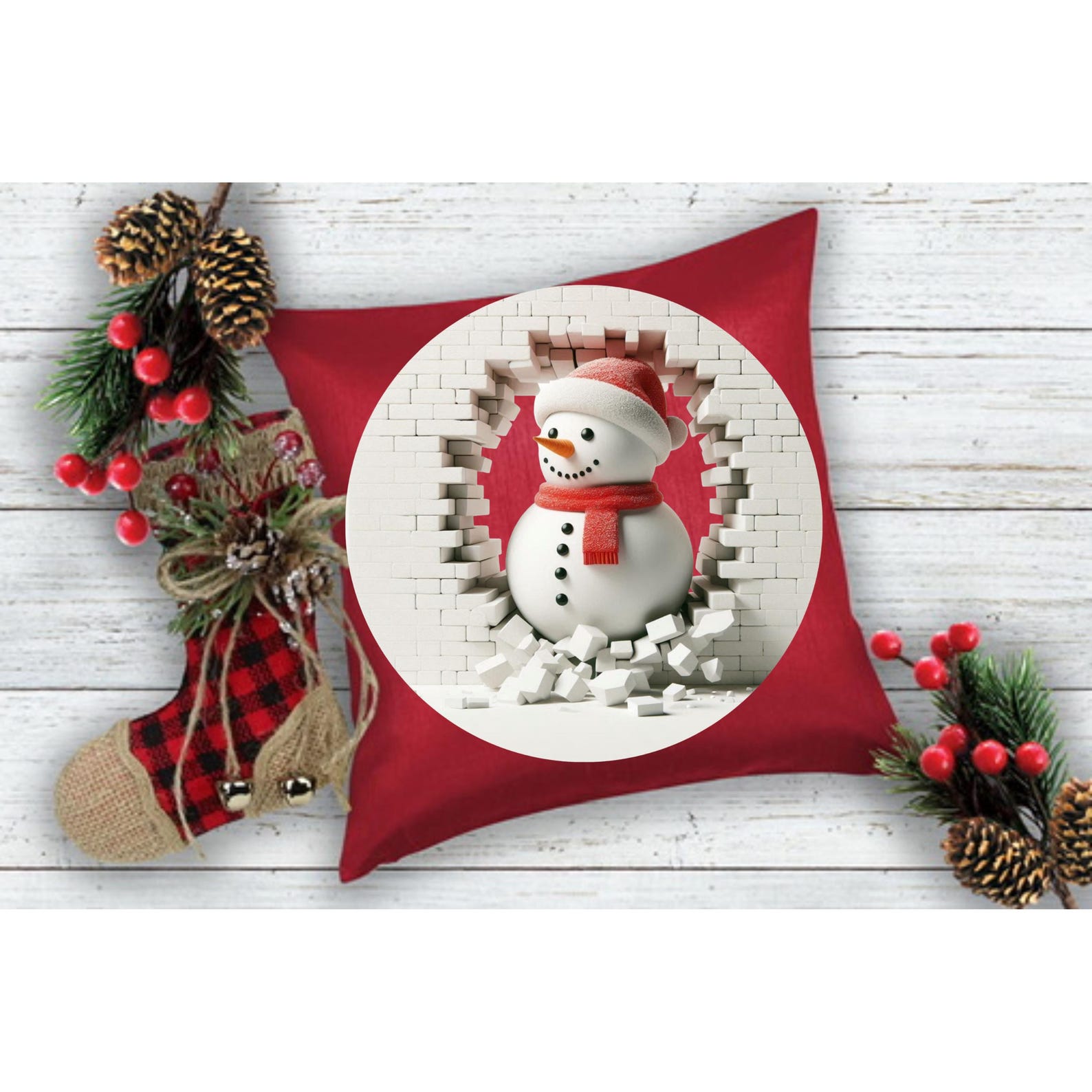 3D Busted Wall Christmas Images, Bundle 18, Christmas Watercolour, Xmas ...