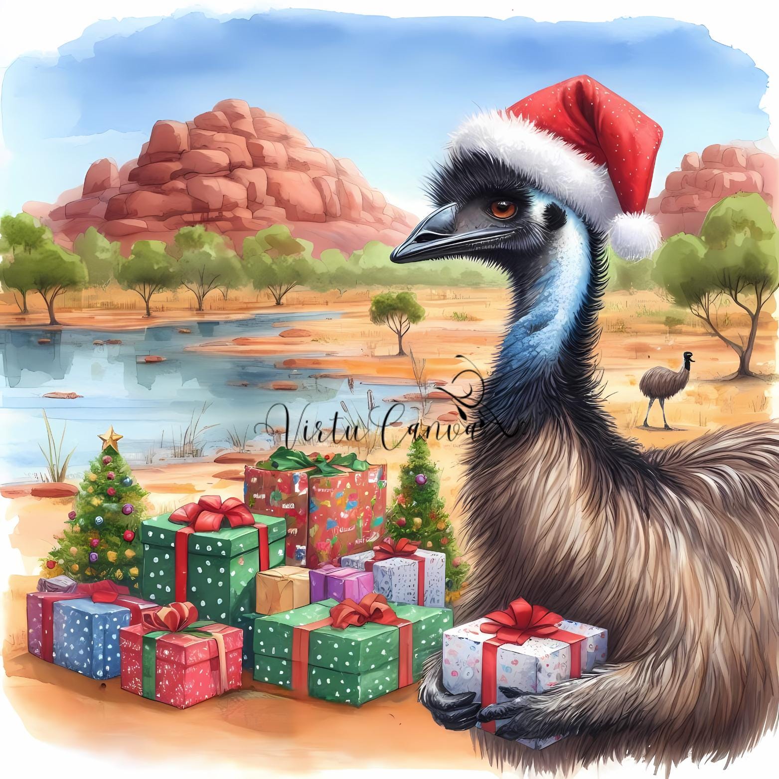 Australian Christmas Clipart, Bundle 17, Aussie PNG, Aussie Watercolour ...