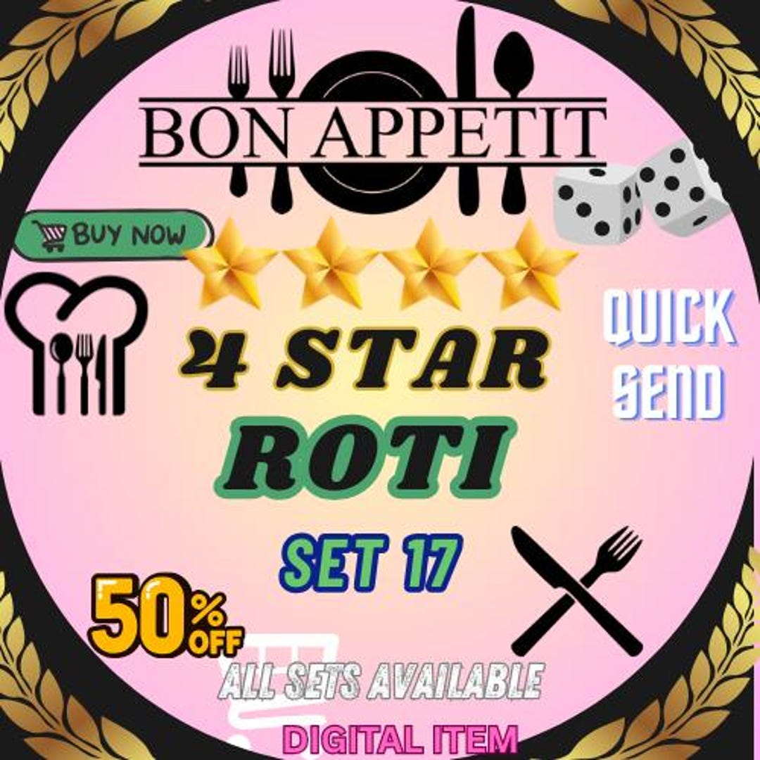 Mogo 4 Star |bon Appetit |ROTI Sticker -set 17 | 1 Piece| Quick Send - Etsy