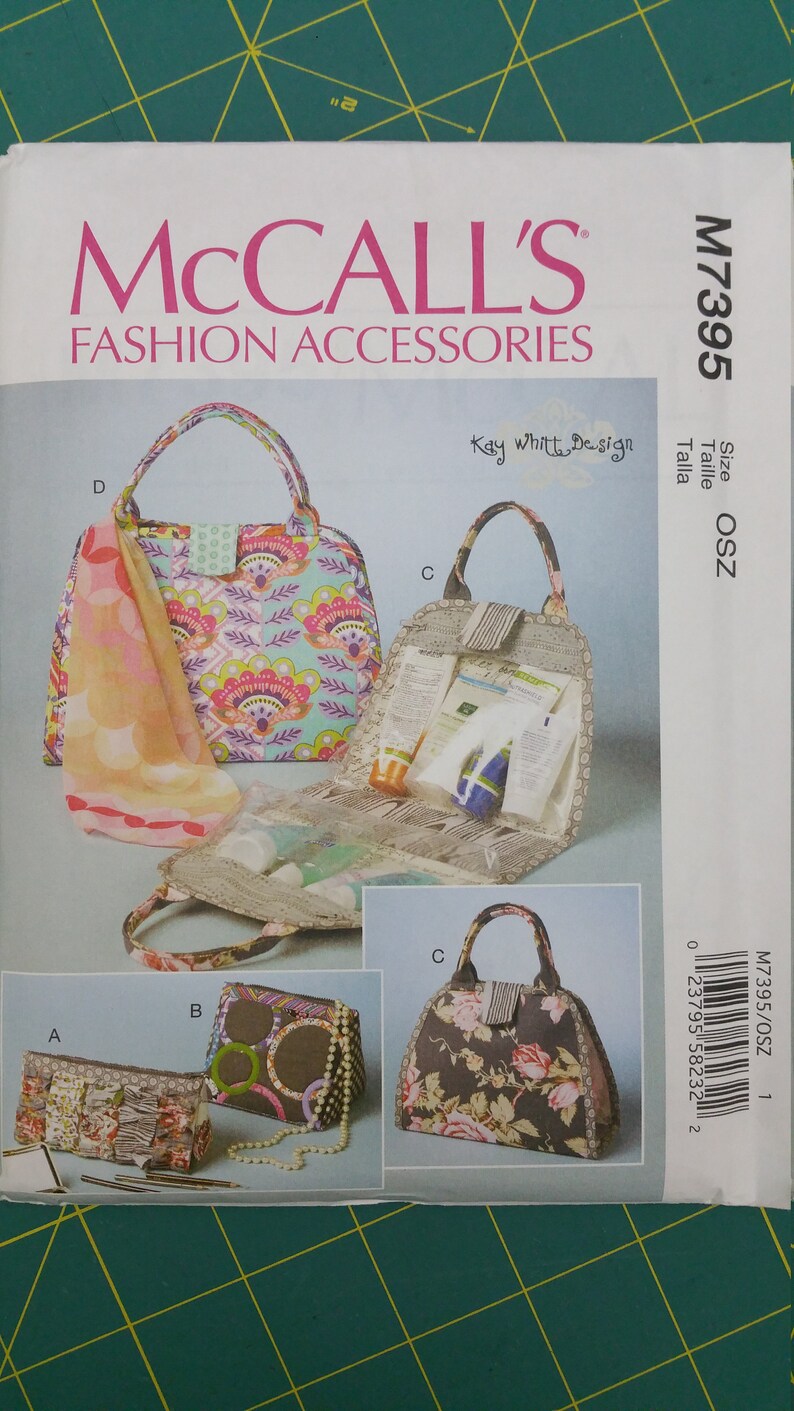 McCalls 7395 Handbag Purse Cosmetic Jewelry Bag Pattern | Etsy