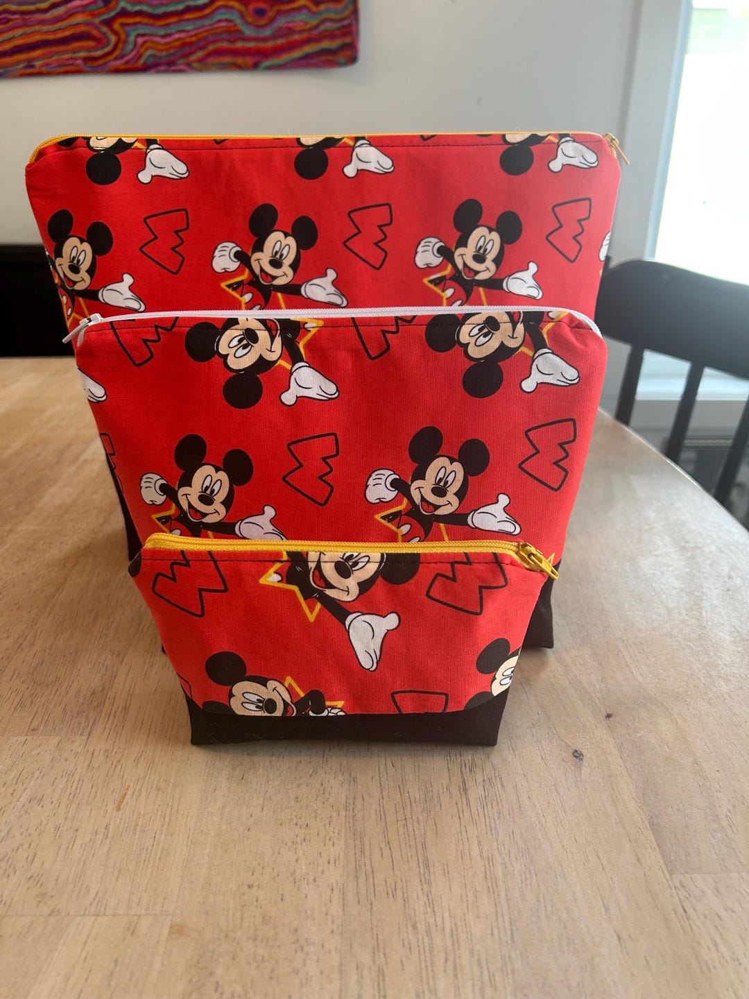 Mickey Mouse Fully Lined Boxed Zipper Pouch 3 Sizes - Etsy