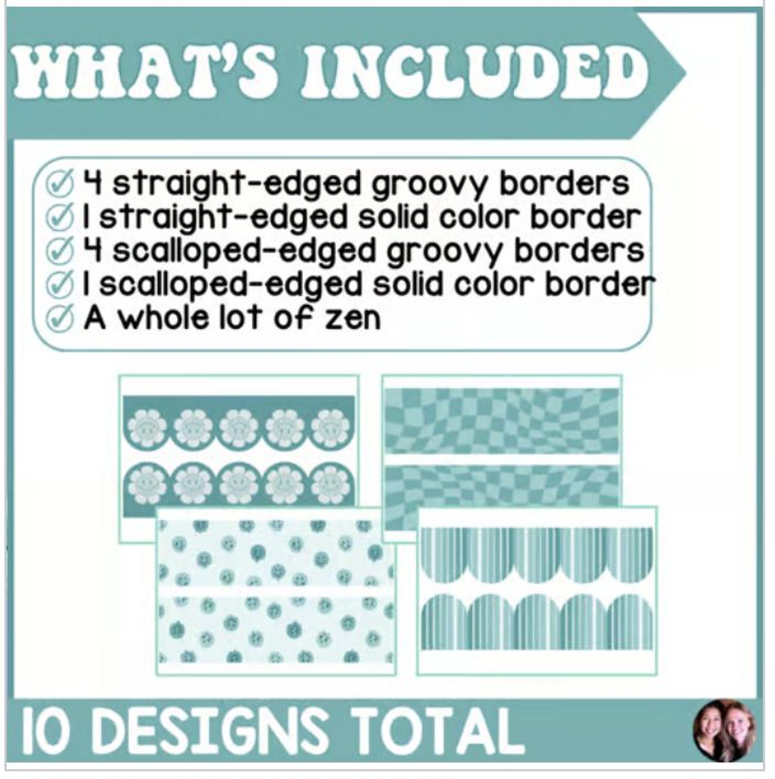 Groovy Retro Blue Bulletin Board Borders Printable - Etsy