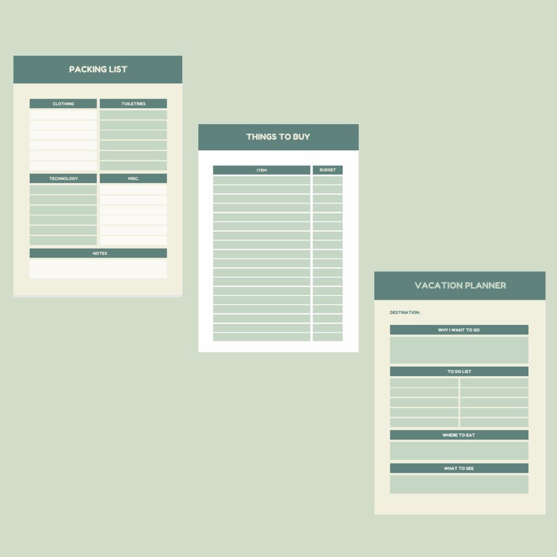 Travel Planner Printable | Adventure Awaits Travel Journal | Digital ...