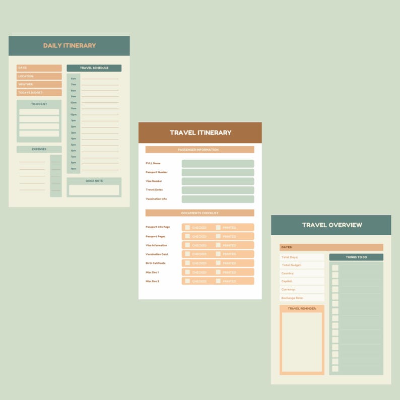 Travel Planner Printable | Adventure Awaits Travel Journal | Digital ...