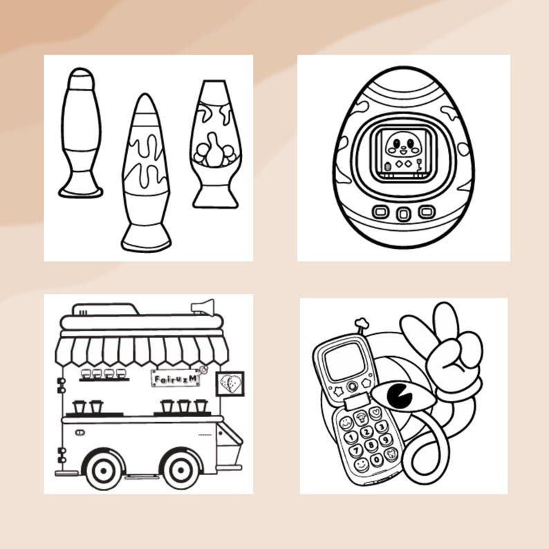 Cute and Groovy Coloring Pages, Bold & Easy Printable Coloring Sheets ...