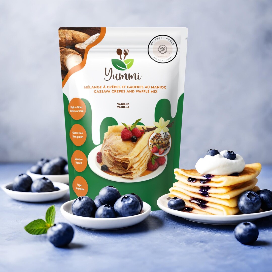 High-fiber Cassava Crepe & Waffle Mix No Added Sugars Versatile Baking ...