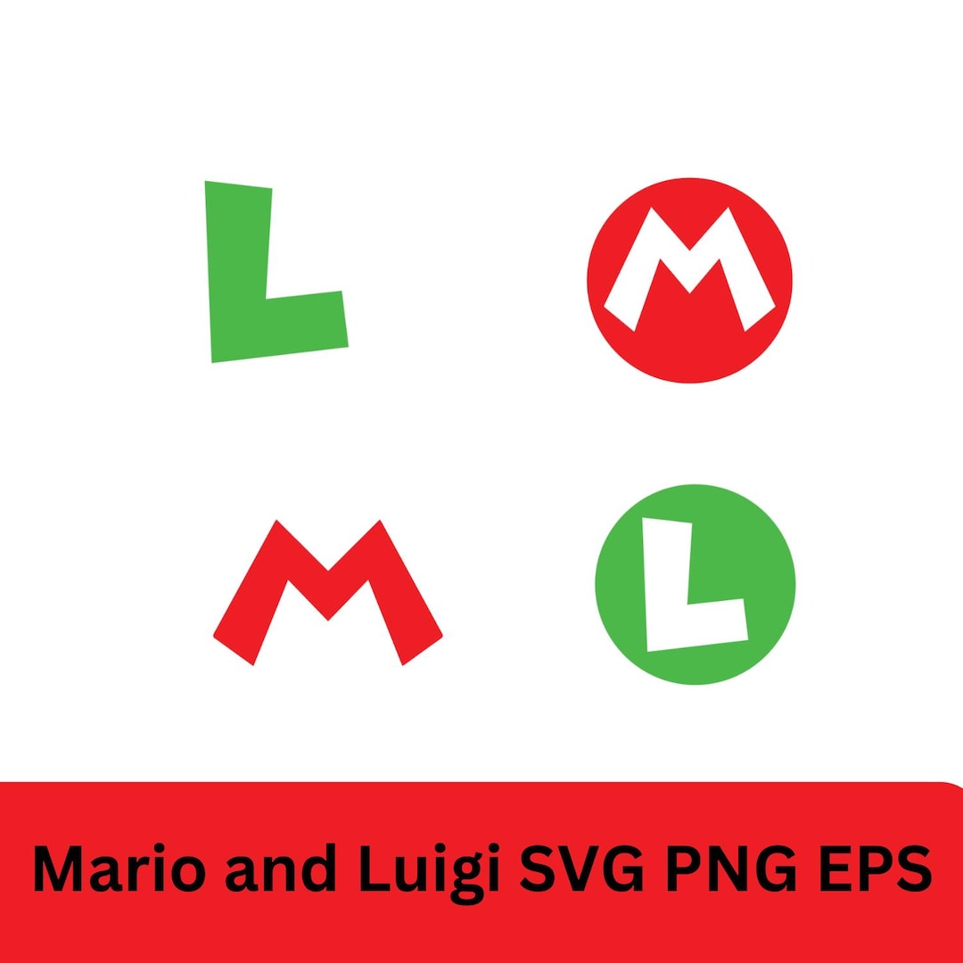 Mario and Luigi Svg INSTANT Download,mario Brothers Logo Circuit Files ...