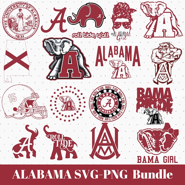 Alabama Crimson Tide Svg - Etsy