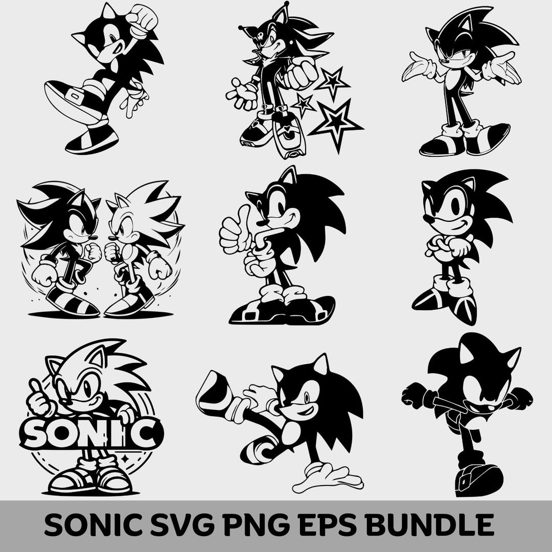 Sonic the Hedgehog Svg,sonic Svg,sonic Bundle,layered Sonic Svg,bonus ...