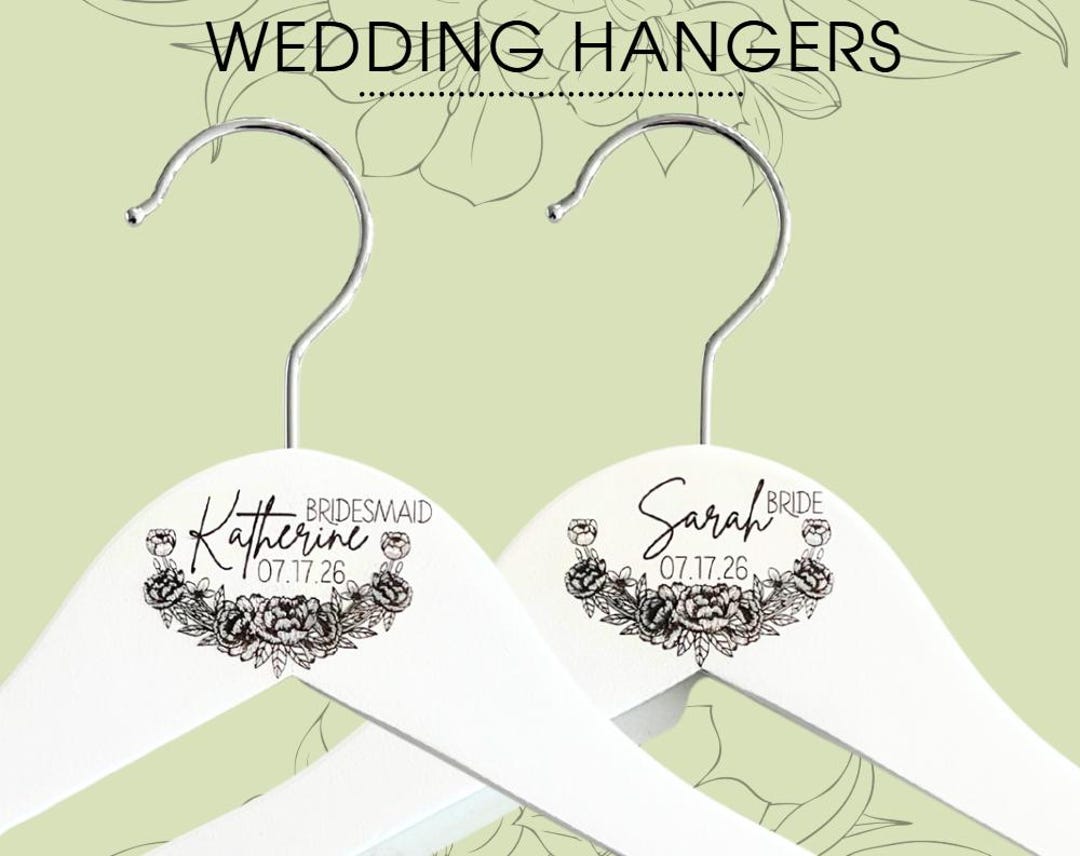 Laser Engraved Bride Hanger, Personalized Wedding Dress Hanger, Custom ...