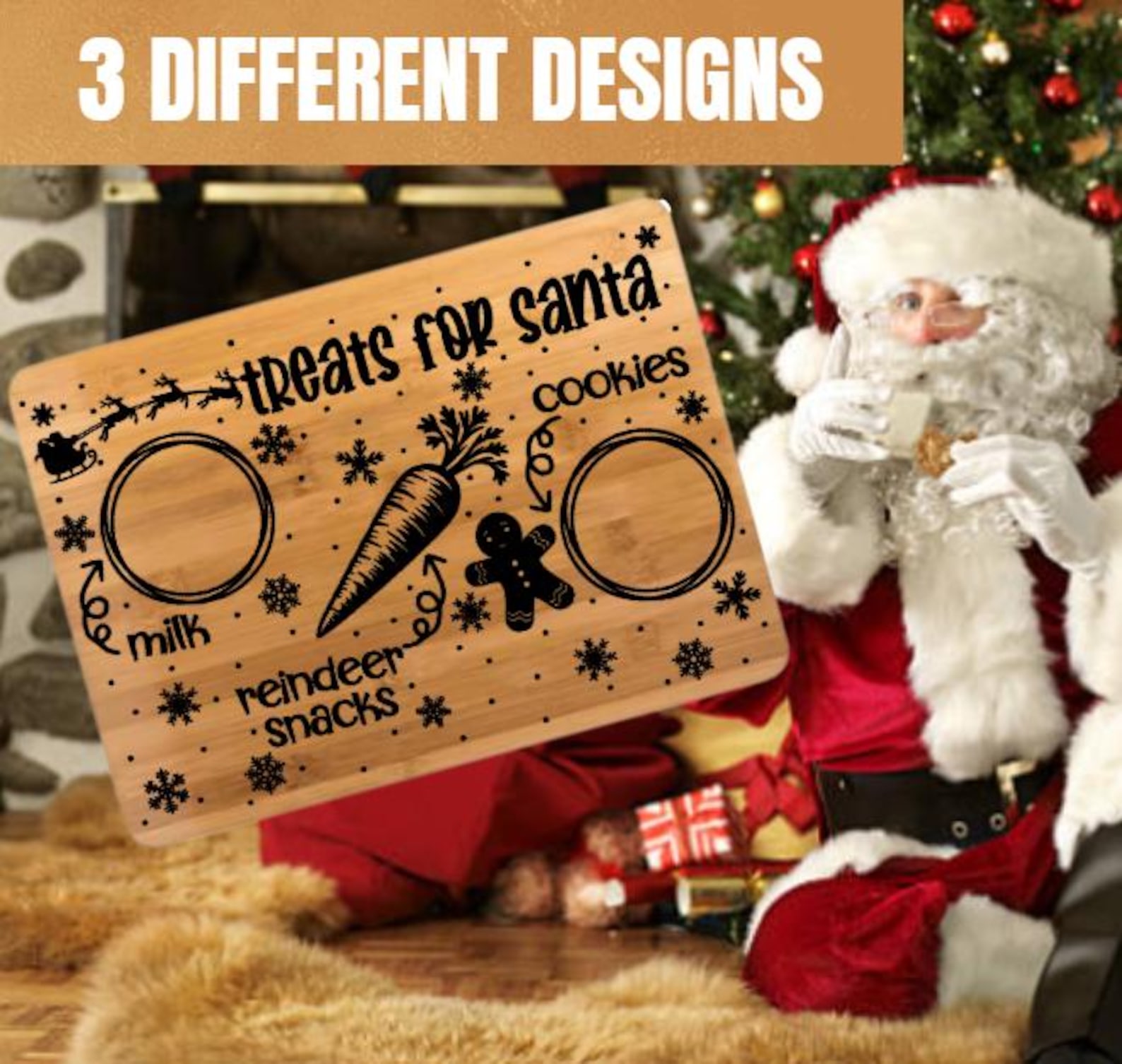 Custom Santa Board SVG Bundle, Santa Cookie Tray ,milk & Cookies for ...