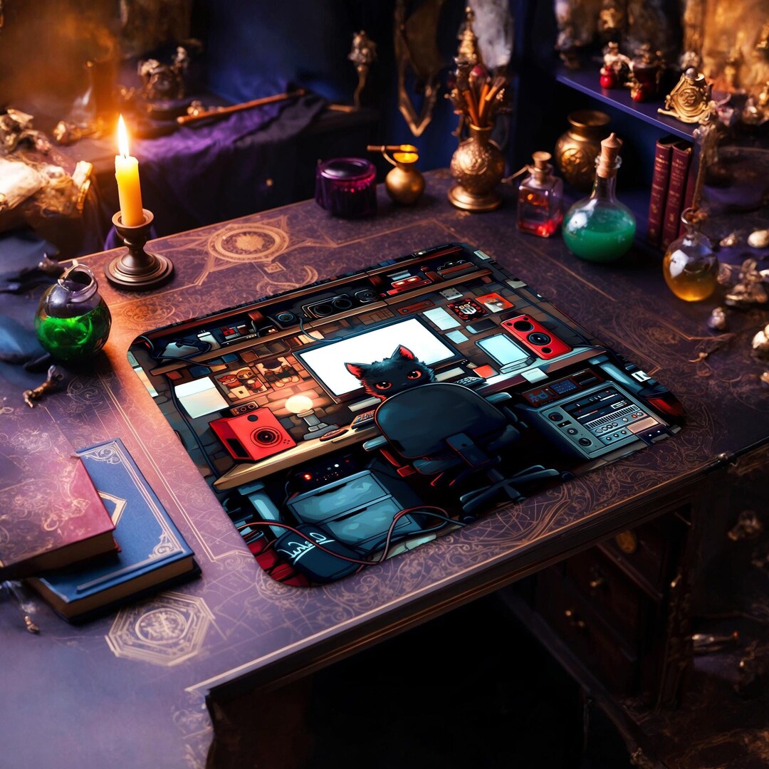 Mystic Cat in Wizard's Den Gaming Mouse Pad - Etsy