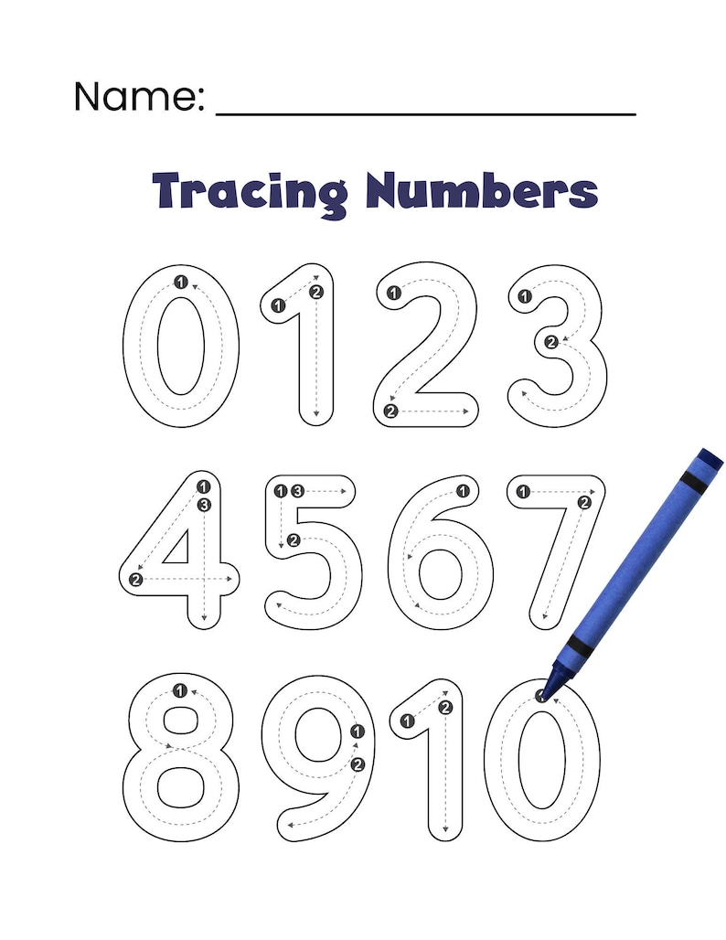 Numbers 1-10, Tracing Numbers, Kids Number Tracing Worksheets ...