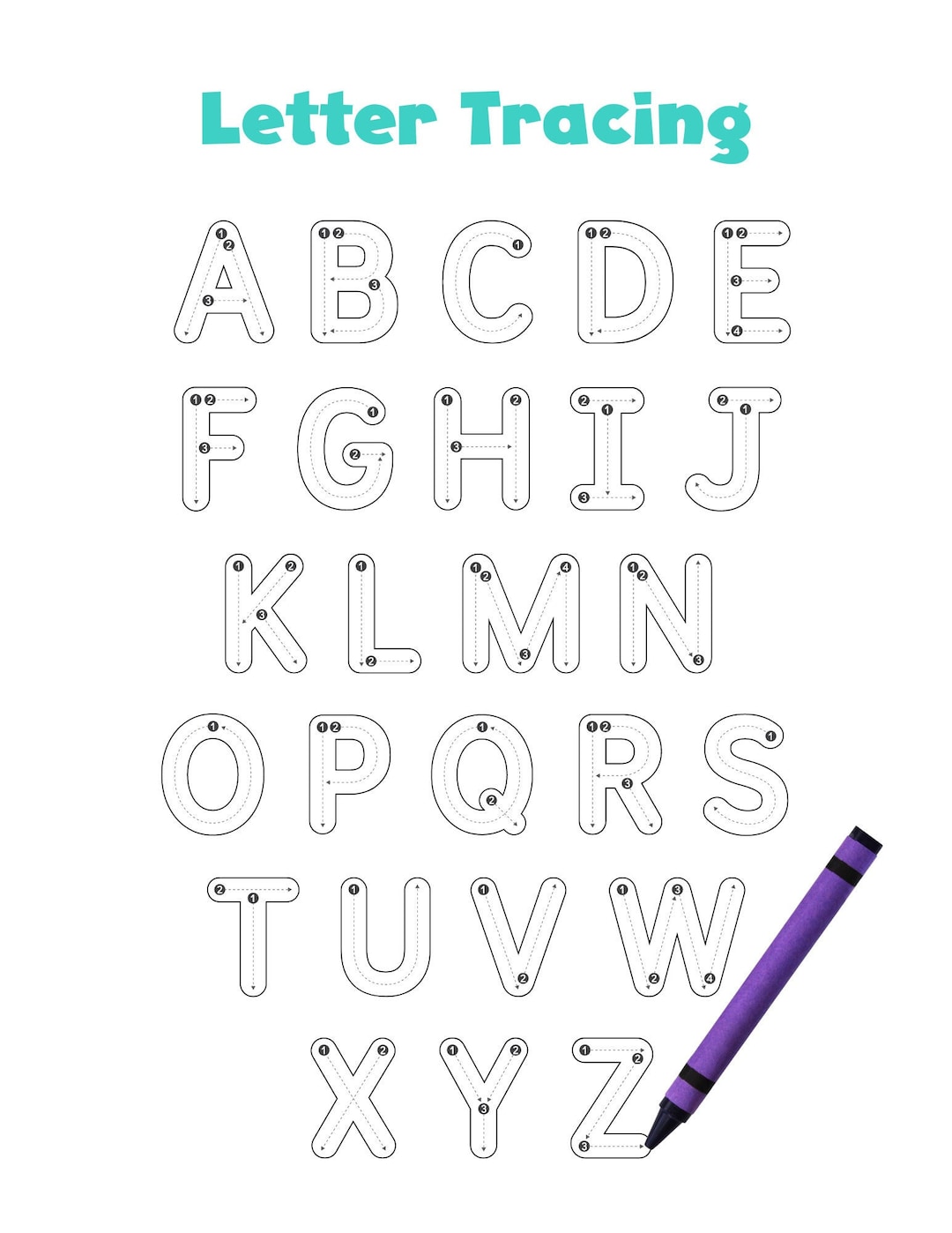 Uppercase Alphabet Worksheet, Tracing Letters, Letter Tracing ...