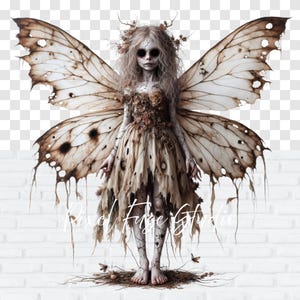 Dark Forest Fairy PNG, Gothic Woodland Sprite Clipart, Creepy Fairy ...
