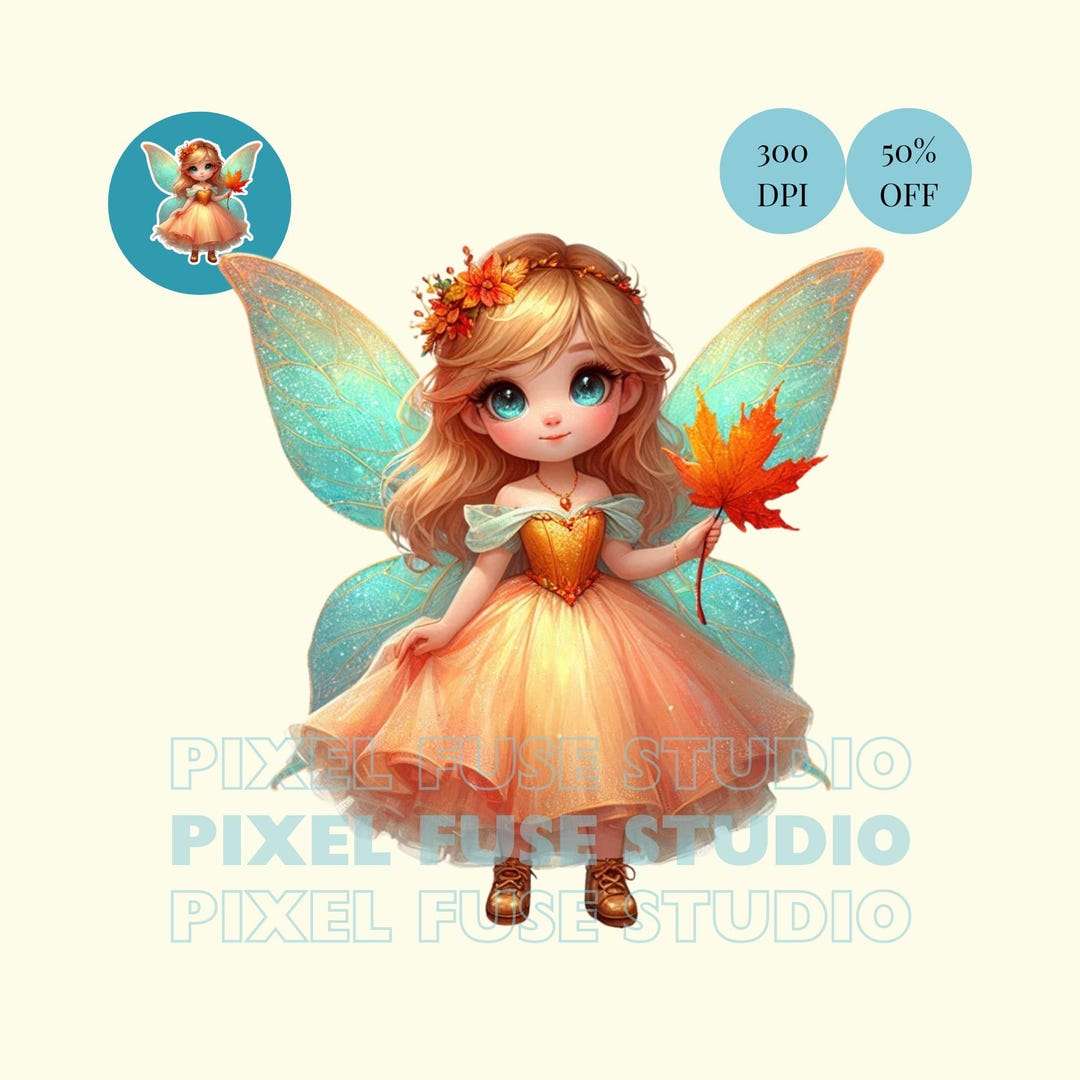 Halloween Fairy PNG, Cute Autumn Fairy Clipart, Fall Chibi Fairy ...