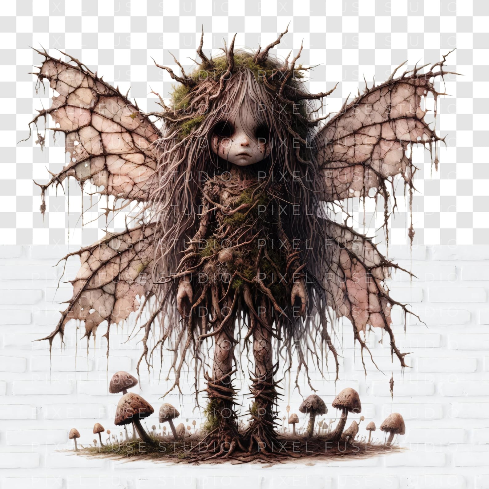 Dark Forest Fairy PNG, Gothic Woodland Sprite Clipart, Creepy Fairy ...