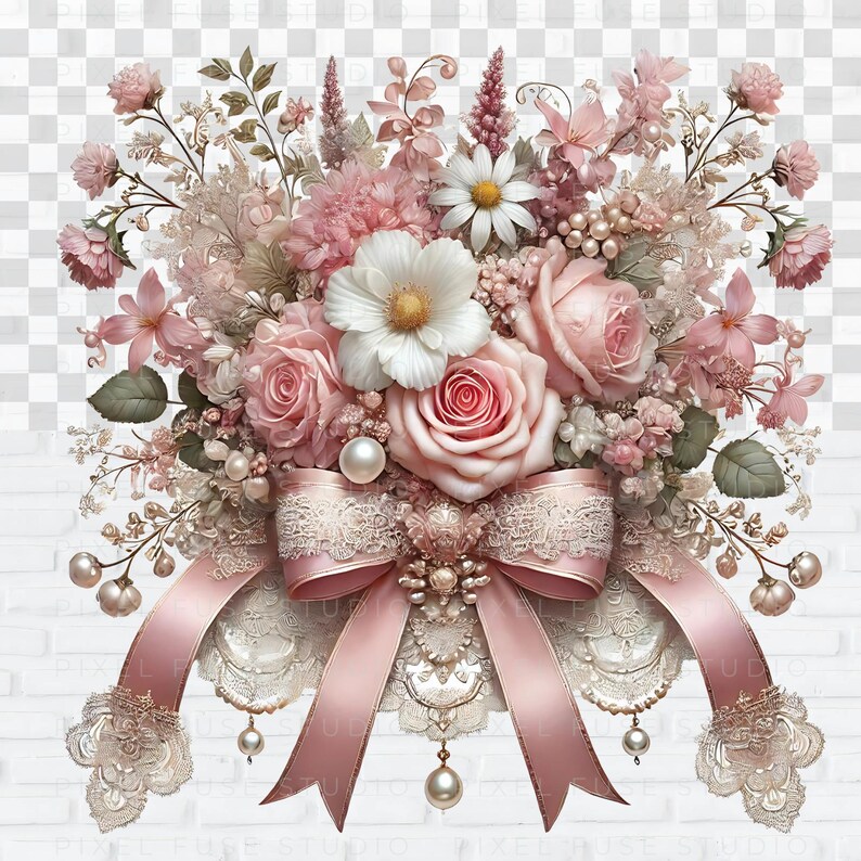 Vintage Coquette Clipart Shabby Chic Victorian Aesthetic PNG Elegant ...