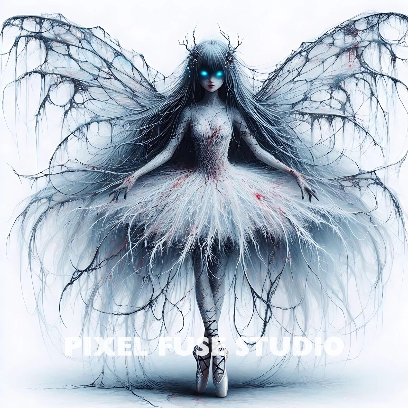 Ghostly Ballerina Goth Fairy Clipart, Dark Fantasy Art, Spooky ...