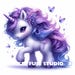 Cute Unicorn Clipart Set Kawaii Fantasy Spring Art Digital Download for ...