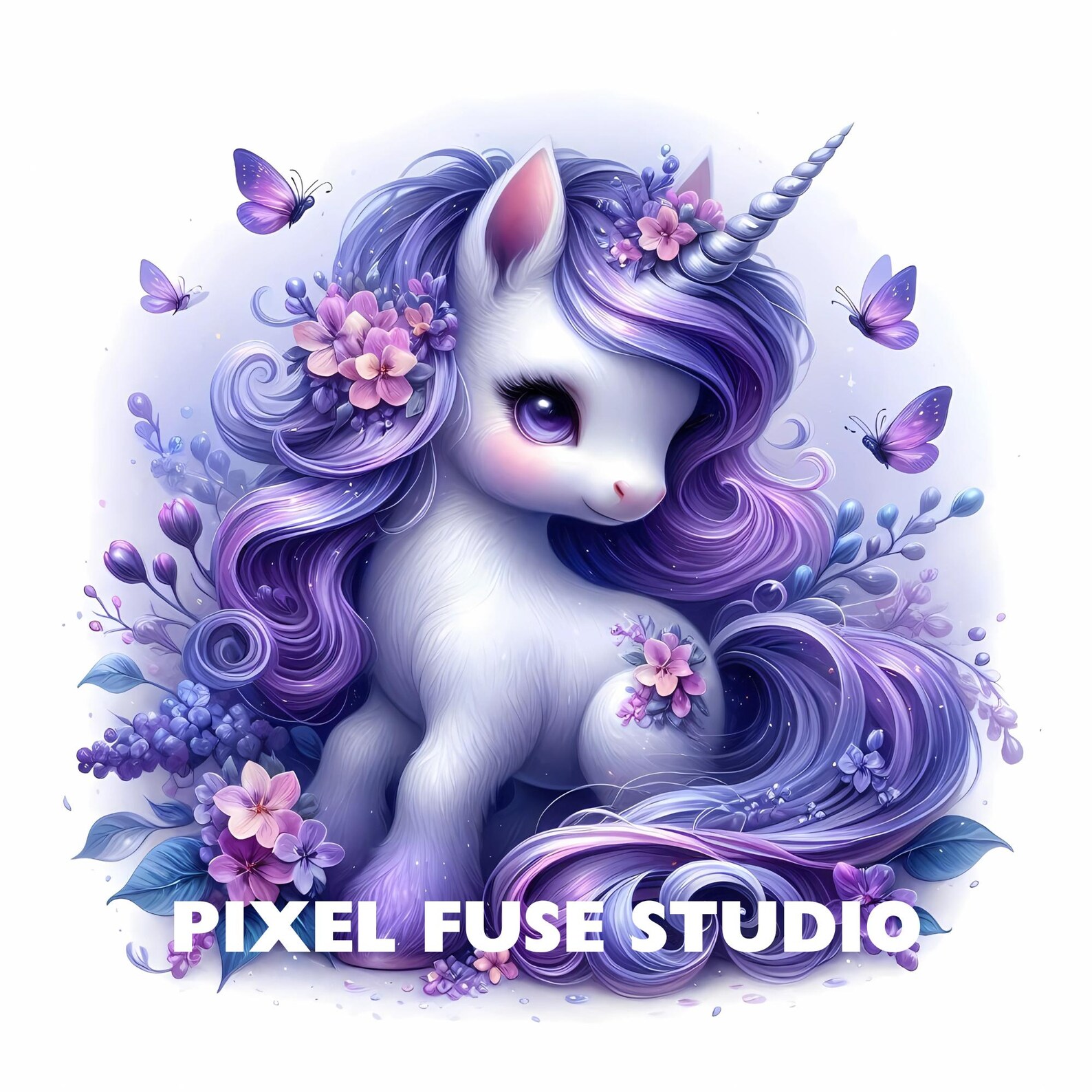 Cute Unicorn Clipart Set Kawaii Fantasy Spring Art Digital Download for ...