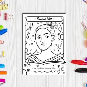 SIMONE BILES Coloring Page Women History Month Coloring Sheet - Etsy