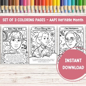 Printable Coloring Page AANHPI Asian Americans & Pacific - Etsy