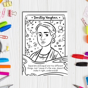 Dorothy Vaughan Coloring Page Printable Drawing Women in - Etsy Canada