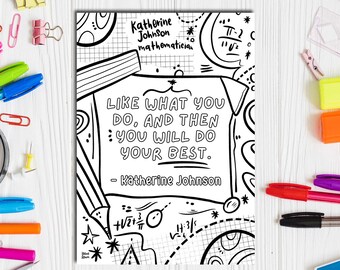 Katherine Johnson Coloring Page - Etsy UK