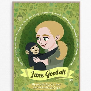 Jane Goodall Women in STEM Woman Printable Wall Art Women Science ...