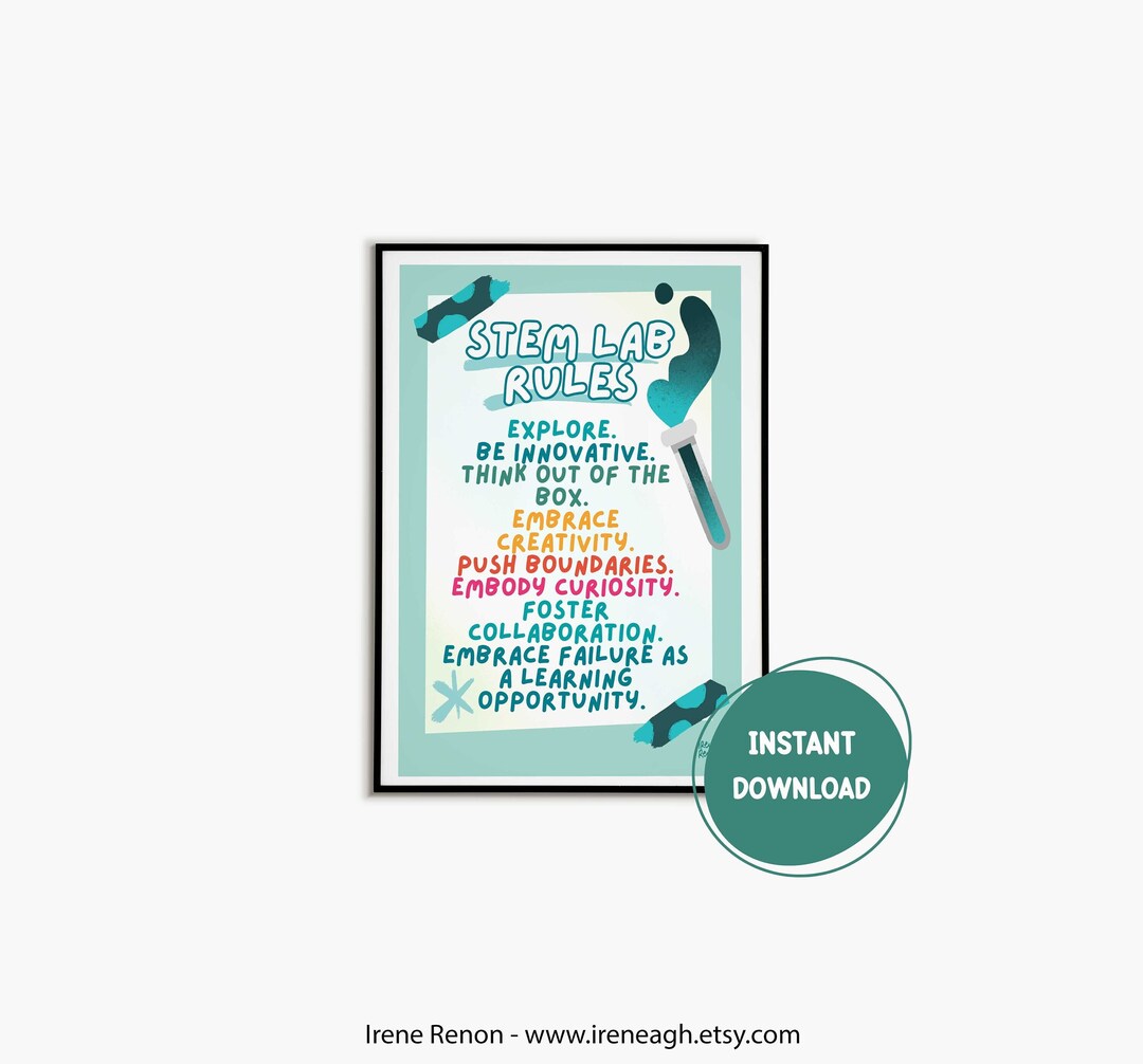 STEM Lab Rules Poster: Science Classroom Decor (digital Download) - Etsy
