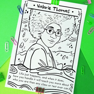 Science Coloring Page VALERIE THOMAS Data Scientist Famous Inventor ...