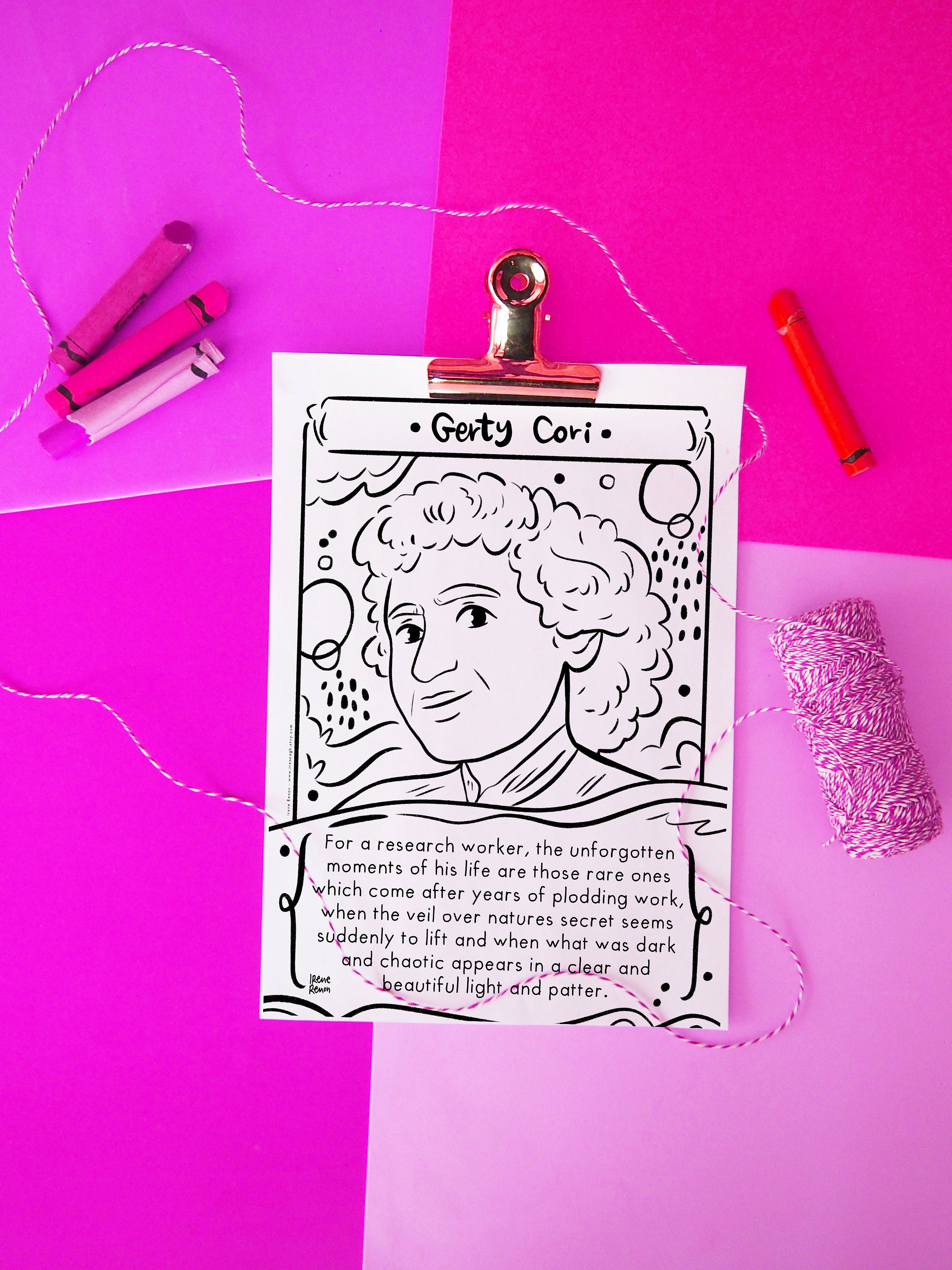 Gerty Cori quote coloring page Printable drawing | Etsy