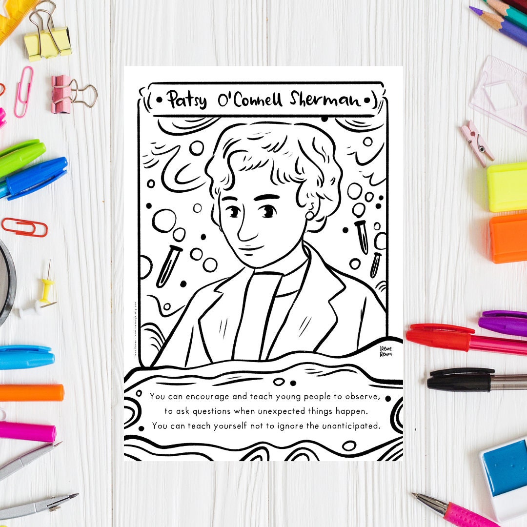 Patsy O'connell Sherman Coloring Page: Women in Chemistry Art ...