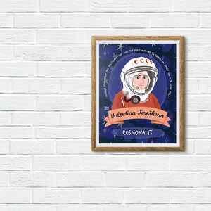 Astronaut Wall Art Space Race Women in Space Art Valentina Tereskova ...