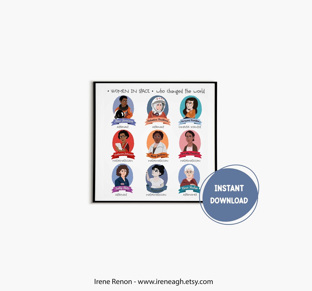 Classroom Decor Printable Wall Art Women in Science Printable Poster ...