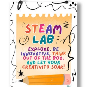 Science Decor Educational Classroom Poster STEAM Lab Wall Art Teacher ...